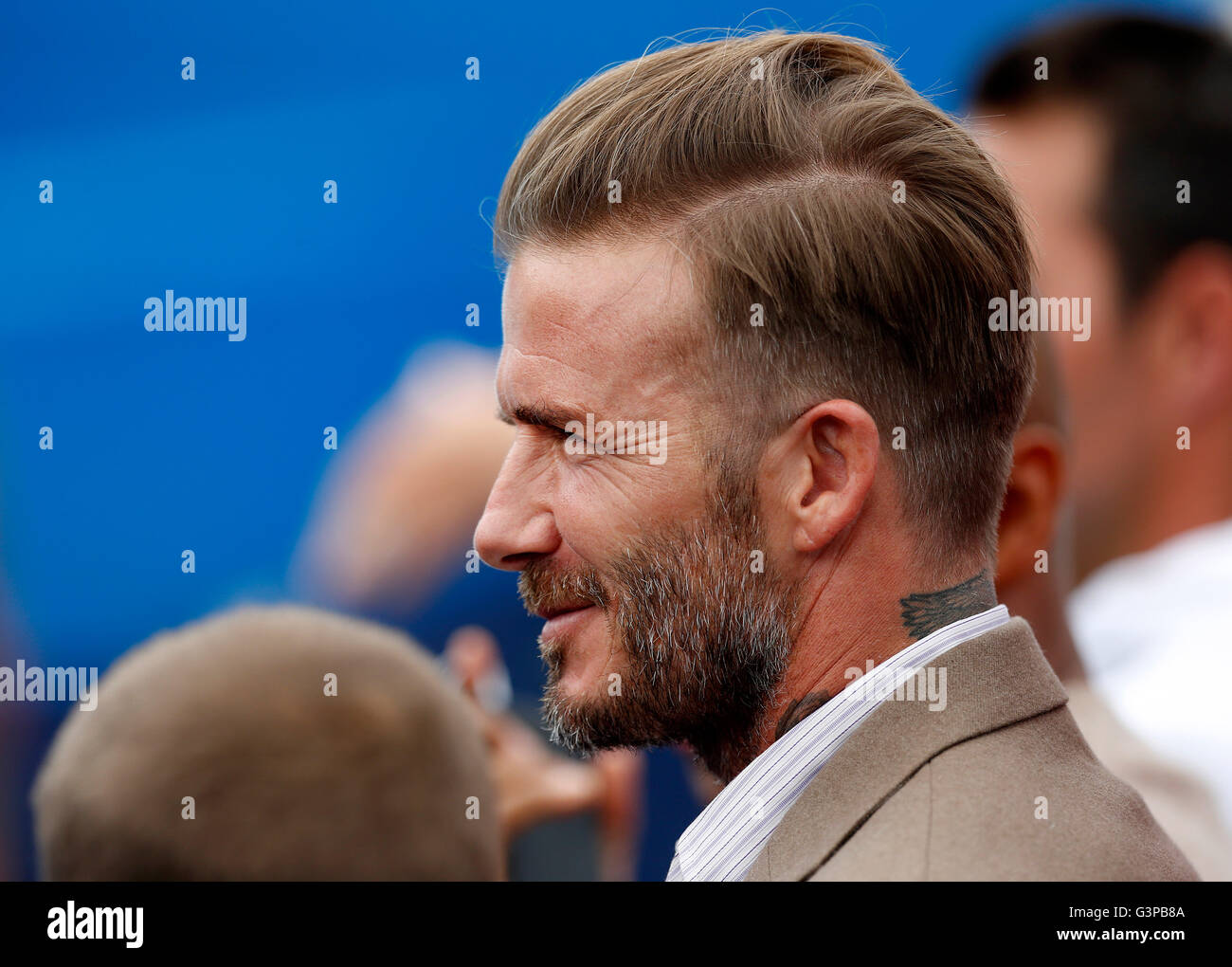 David Beckham watches the action on centre court during day two of the ...