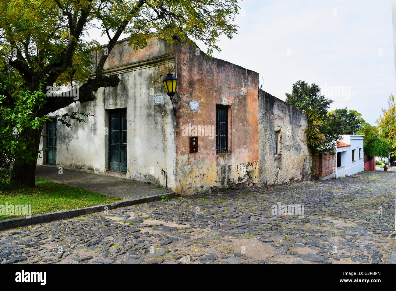 Historic traditional houses and cobblestone street in old town of ...