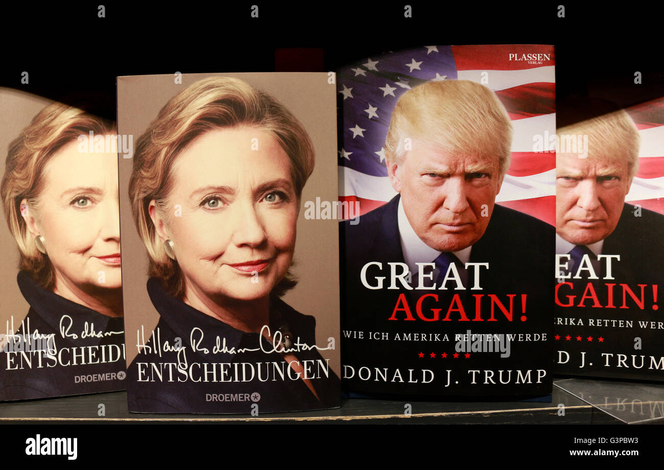 Hillary Clinton, Donald Trump auf Buchcover - Symbolbild zum ...