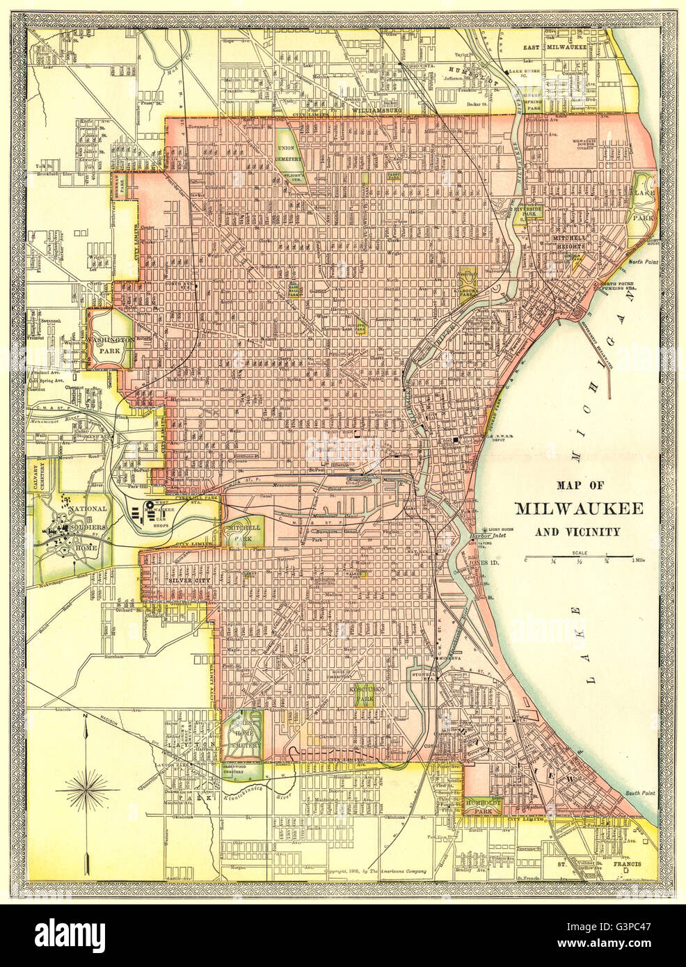 Map of milwaukee hi-res stock photography and images - Alamy