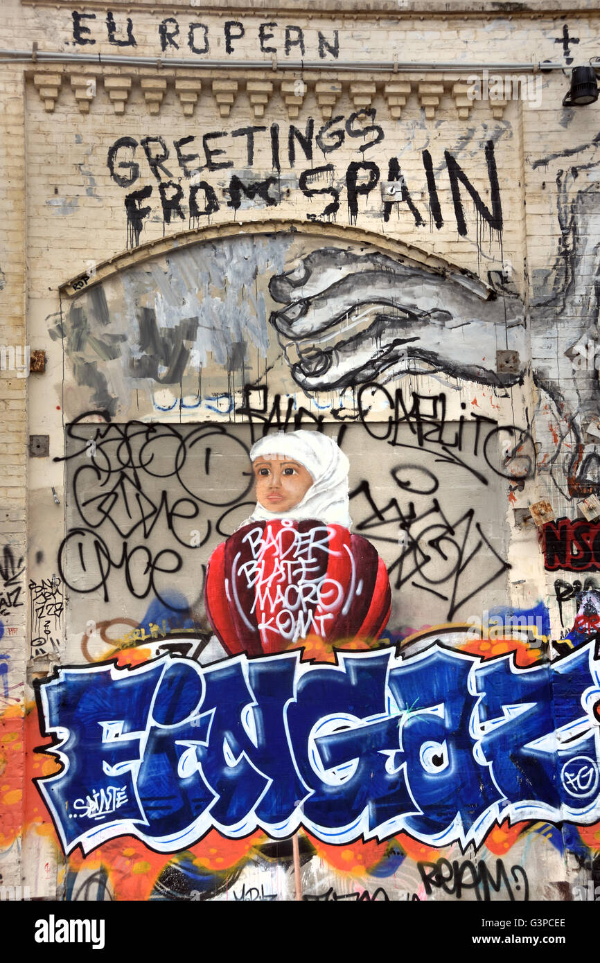 Graffiti in bohemian Friedrichshain - Kreuzberg Berlin RAW temple ...