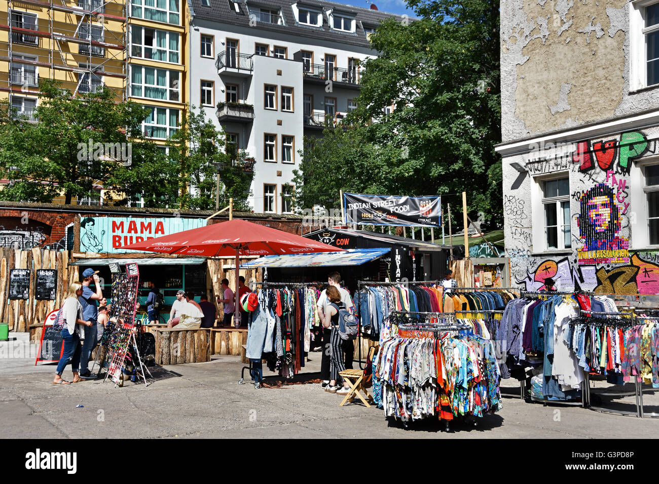 Graffiti in bohemian Friedrichshain - Kreuzberg Berlin RAW temple ...
