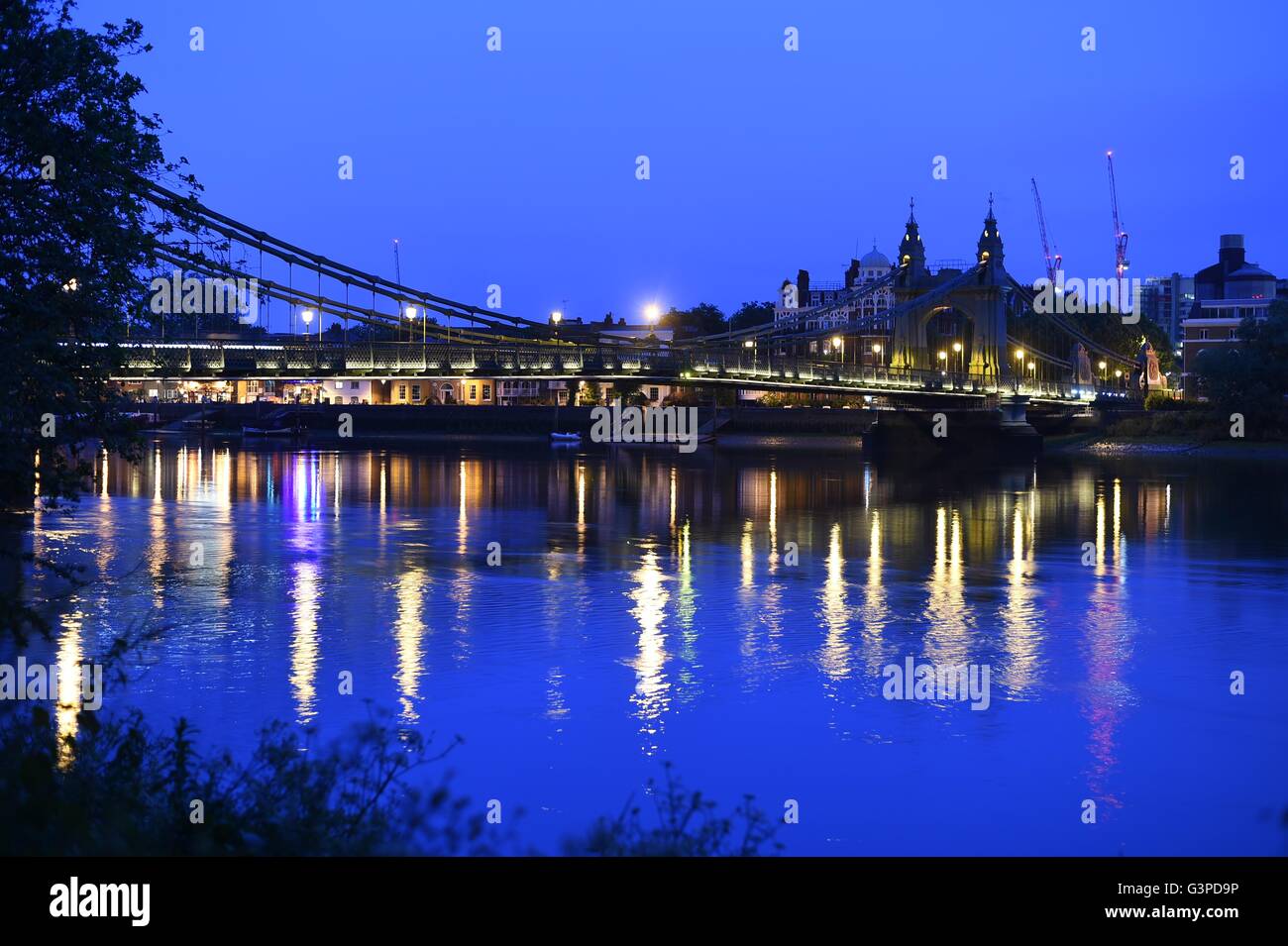 Hammersmith bridge, River Thames in London UK Stock Photo - Alamy