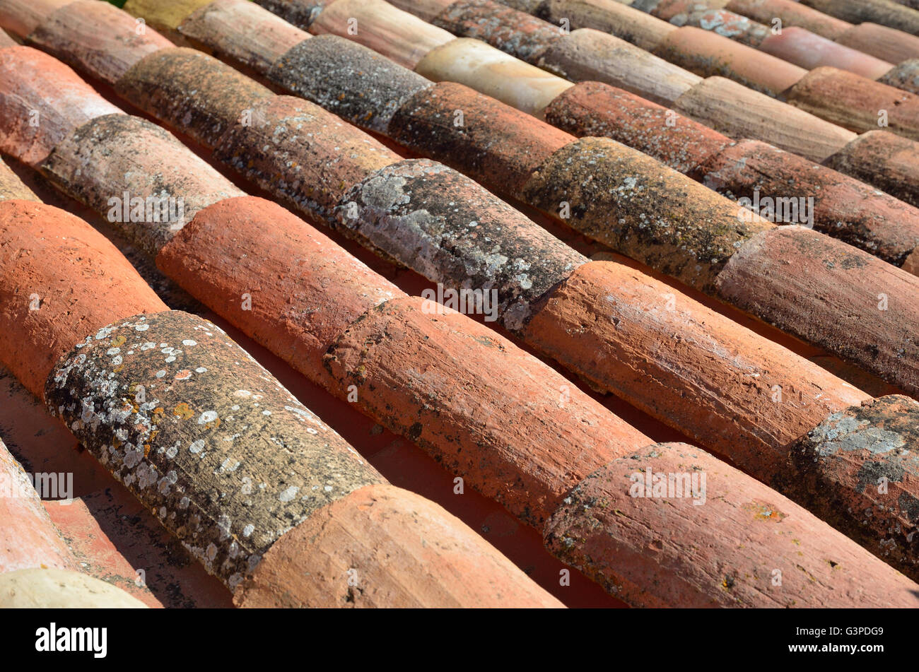 Close-up of the French terracotta tiled roof Stock Photo - Alamy