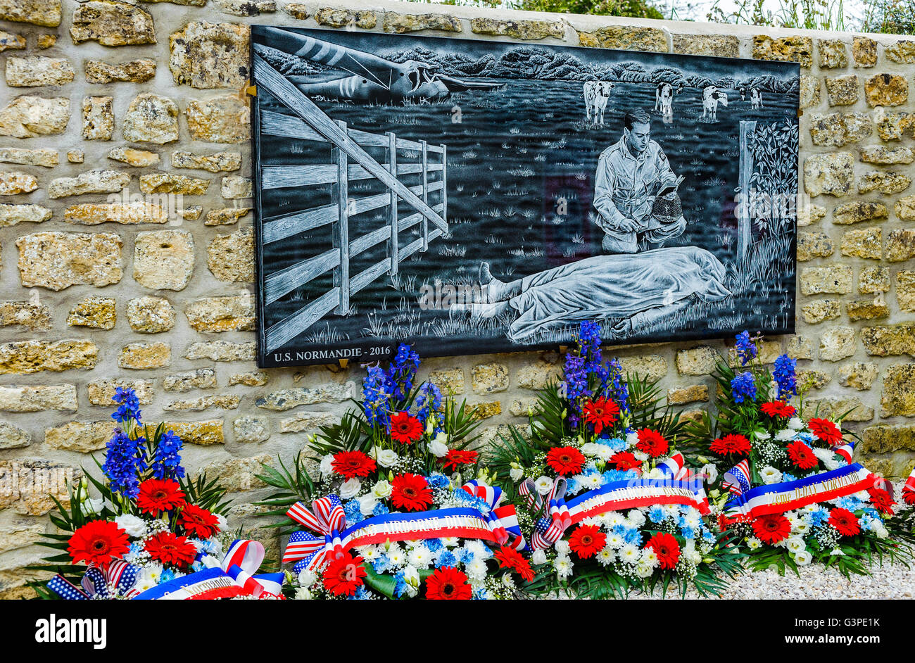 Gueutteville, Sainte-Mère-Église, Normandy, France. Memorial to Captain ...