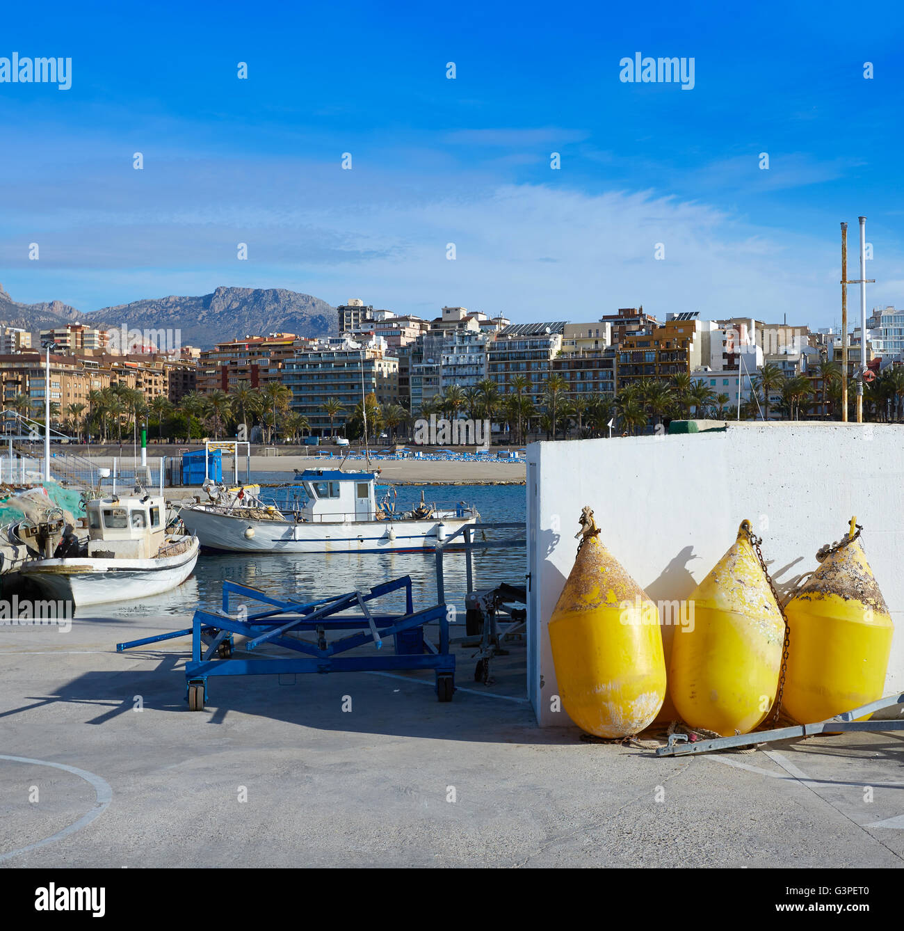 Benidorm Marina port in Alicante Mediterranean of Spain Stock Photo - Alamy
