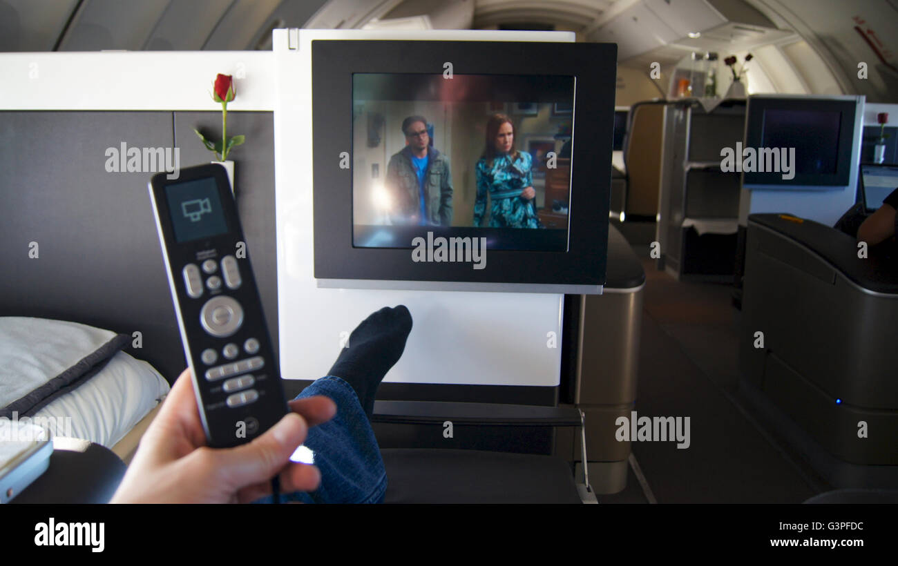 FRANKFURT - SEPTEMBER 2014: First Class Cabin Boeing 747-400 Stock ...