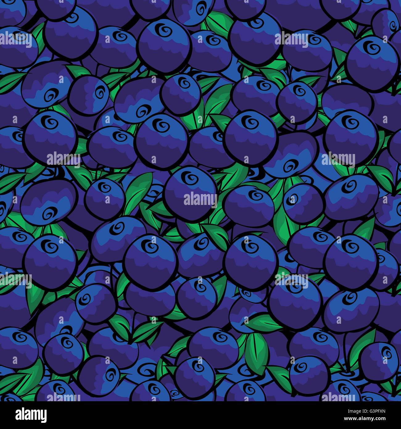 Seamless background bright blueberry berries Stock Vector Image & Art ...
