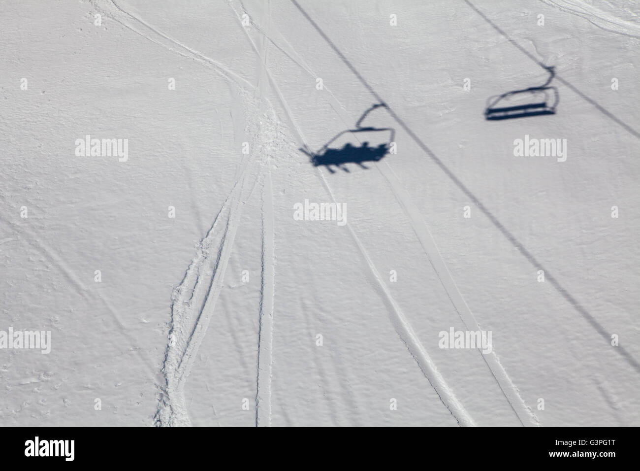 Ski lift shadow in Zillertal, Tyrol, Austria Stock Photo - Alamy
