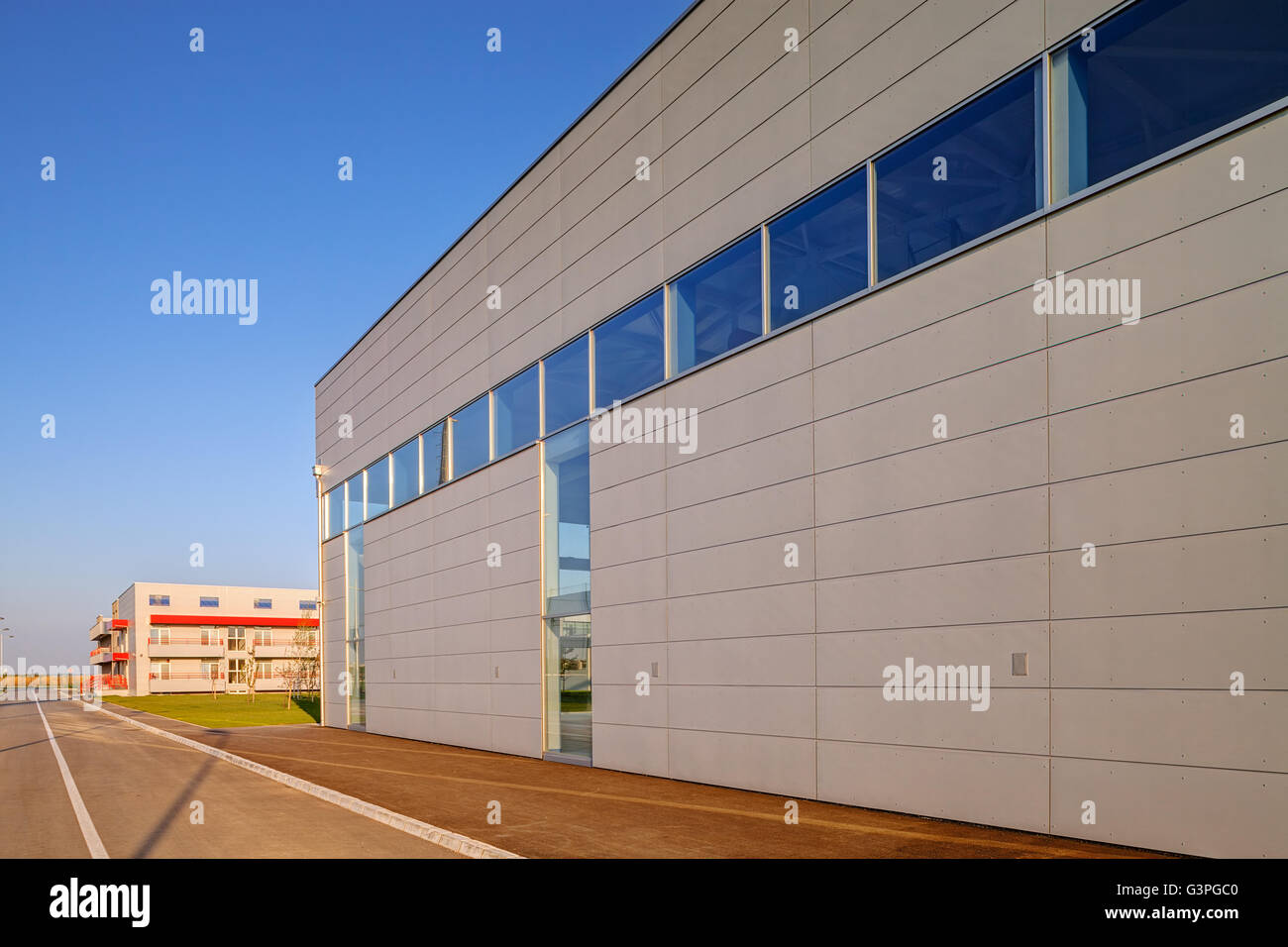 Perspective view of modern and contemporary building in exterior Stock ...