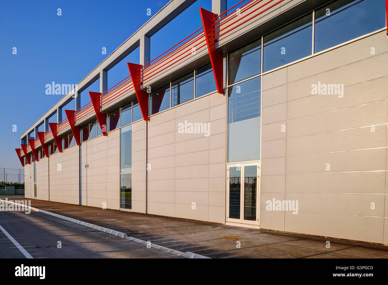 Perspective view of modern and contemporary building in exterior Stock ...