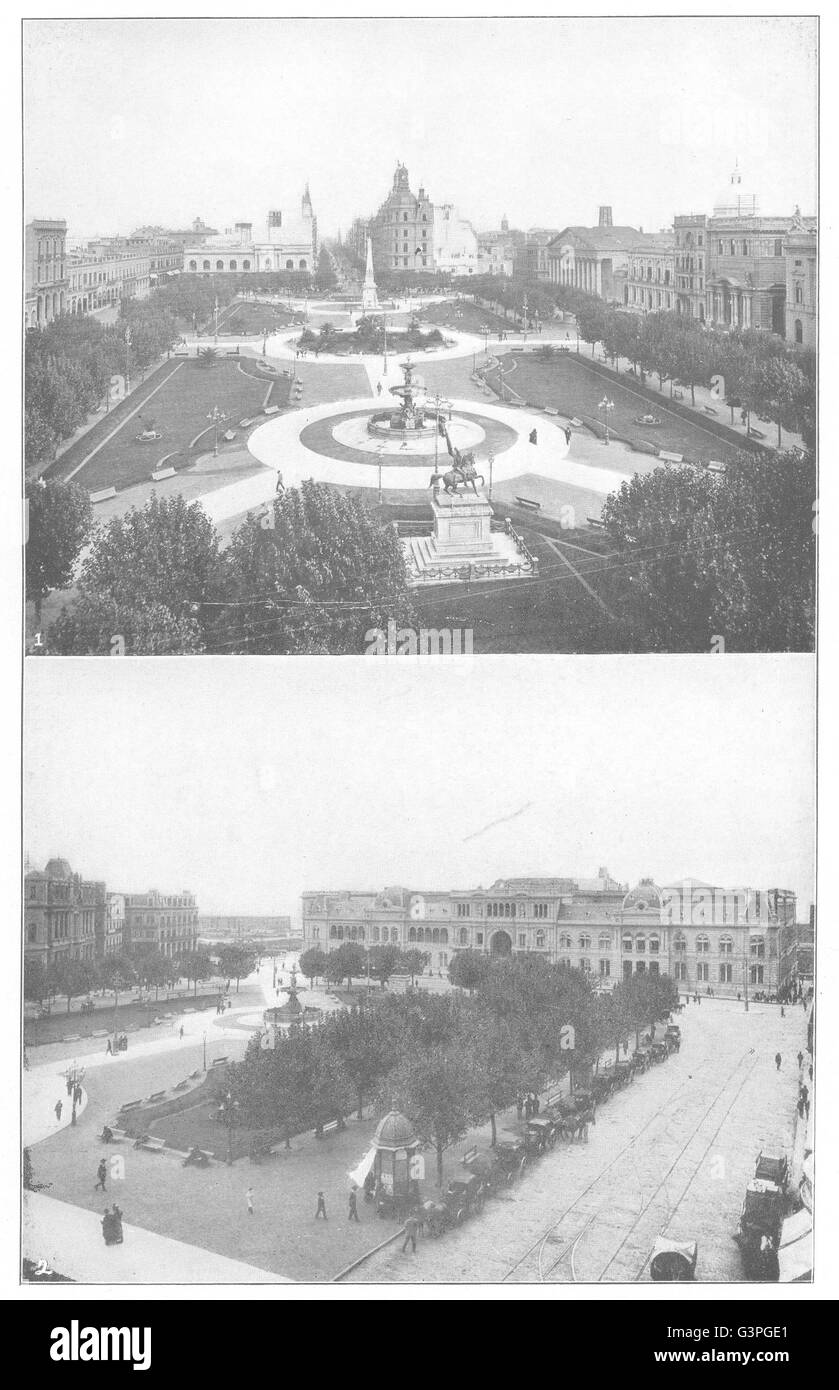 BUENOS AIRES: Plaza Mayo; city Hall & Catholic cathedral; Govt House ...