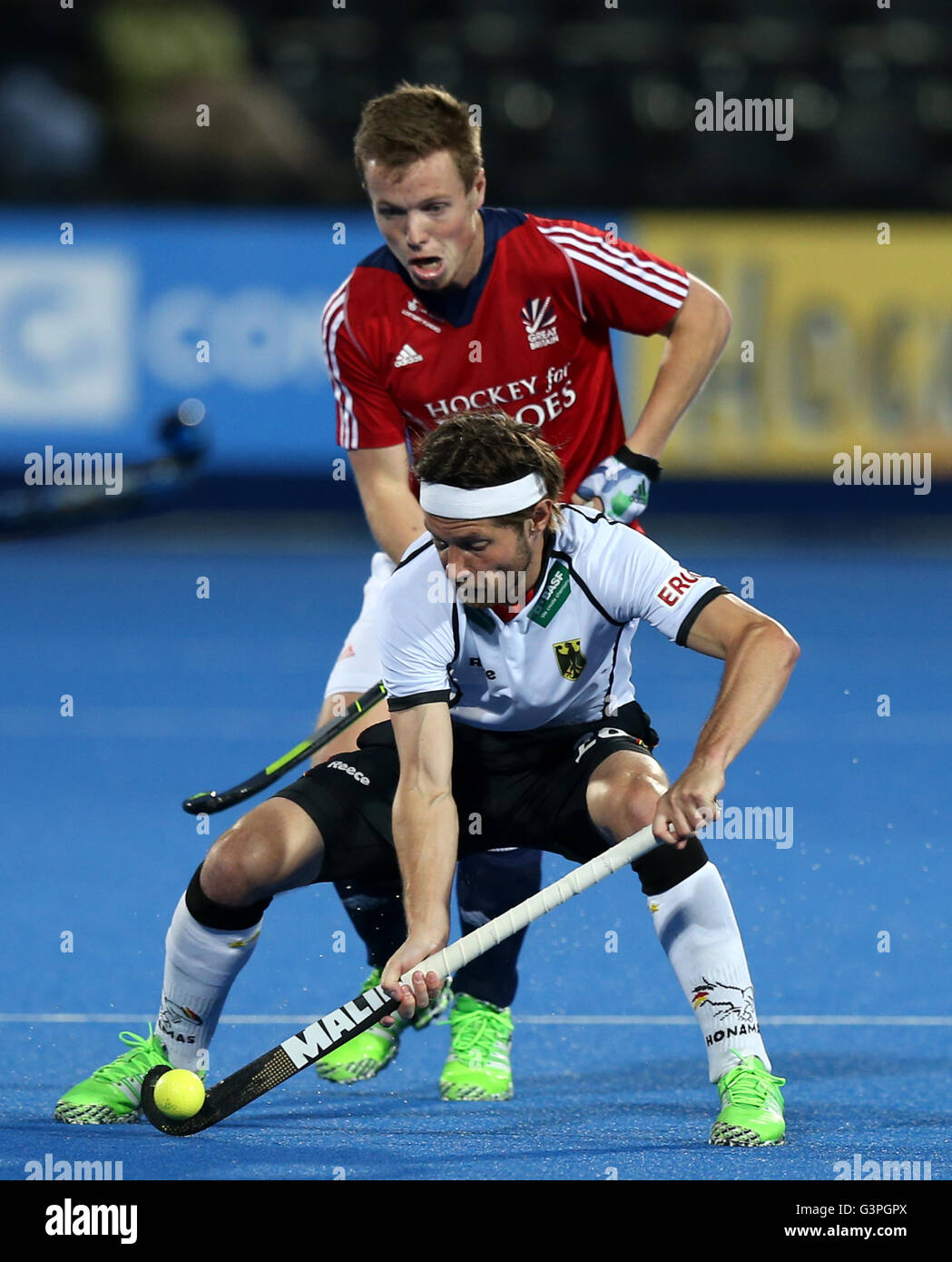 Great Britain's Ian Sloan (right) and Germany's Martin Zwicker battle ...