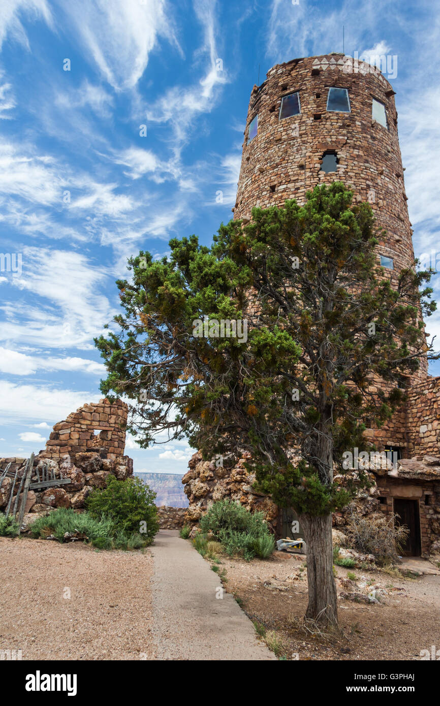 Desert View Watchtower at Grand Canyon, South Rim, Arizona, USA Stock ...