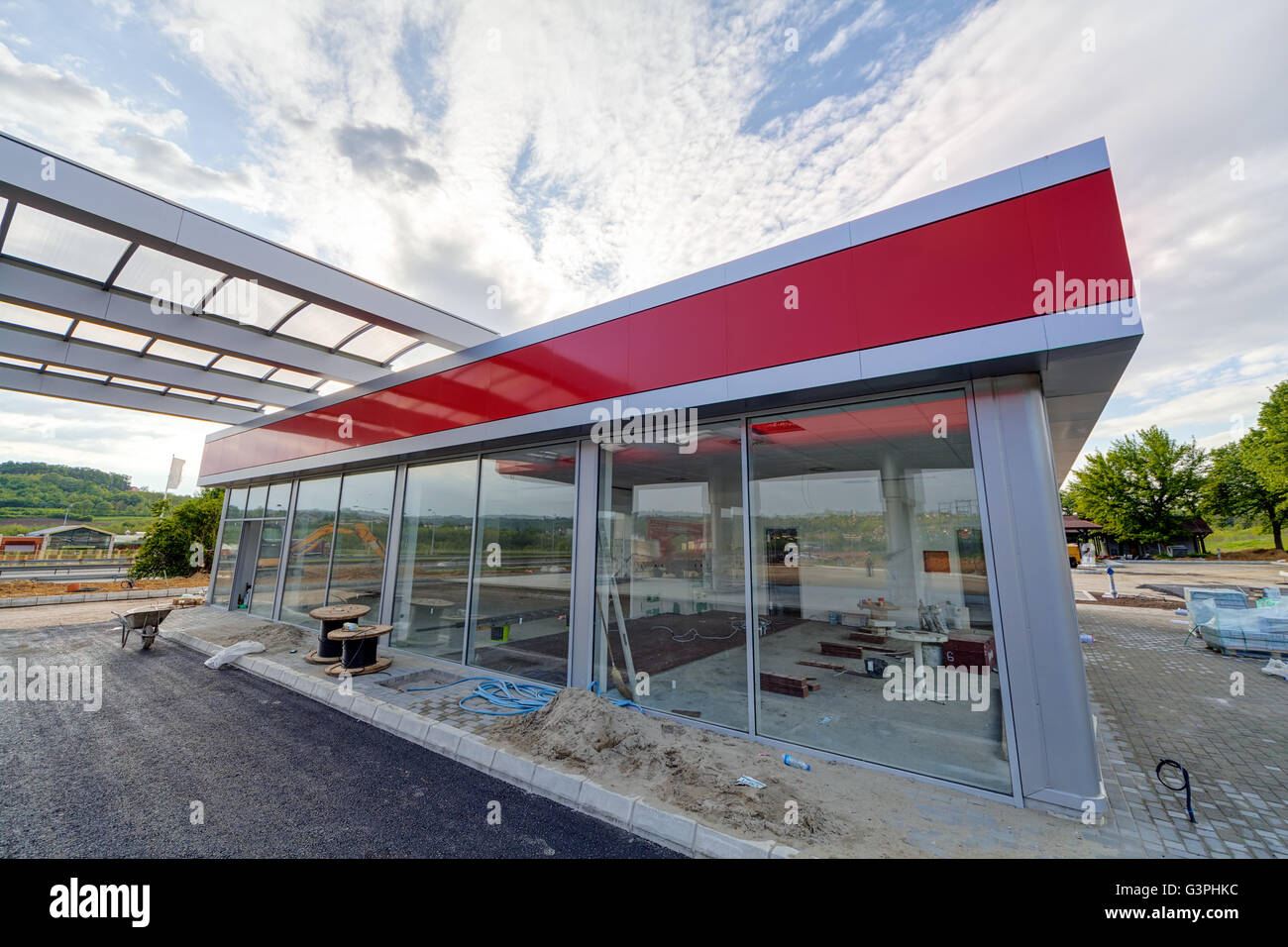 Modern and contemporary building in exterior and construction work ...