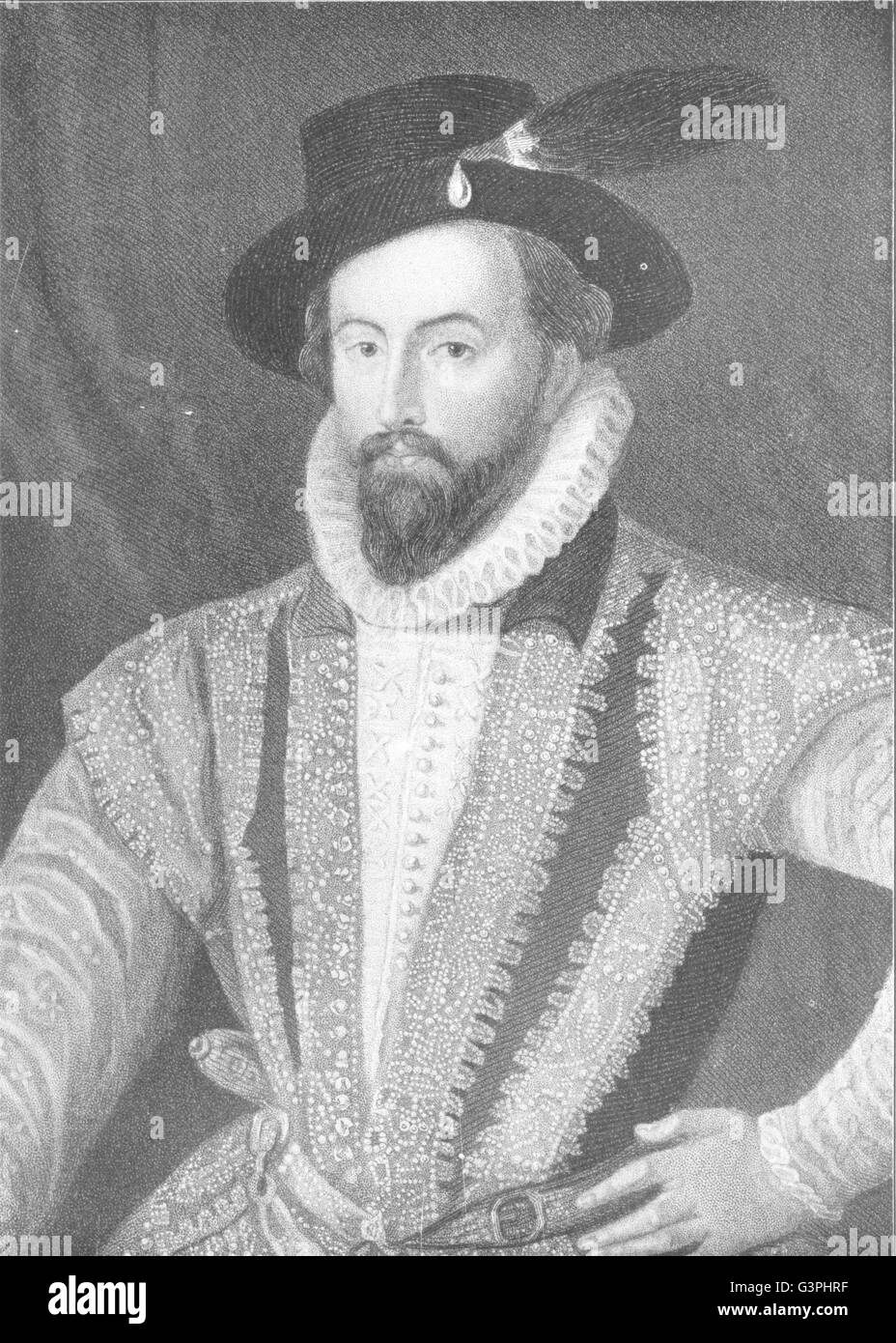 EXPLORERS: Sir Walter Raleigh, antique print 1907 Stock Photo - Alamy