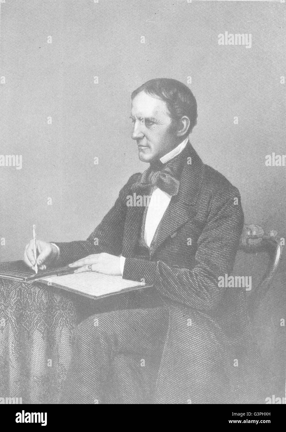 HISTORIANS: William Hickling Prescott, antique print 1907 Stock Photo ...