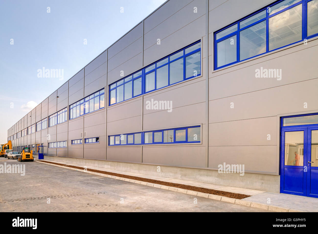 Perspective view of production hall, left side Stock Photo - Alamy