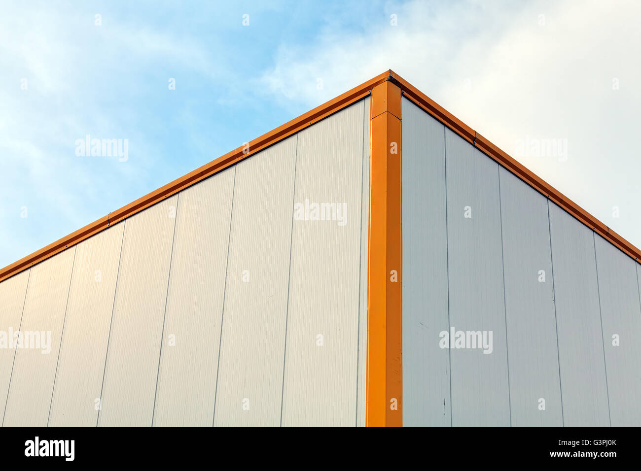 details of aluminum facade and aluminum panels on industrial building ...