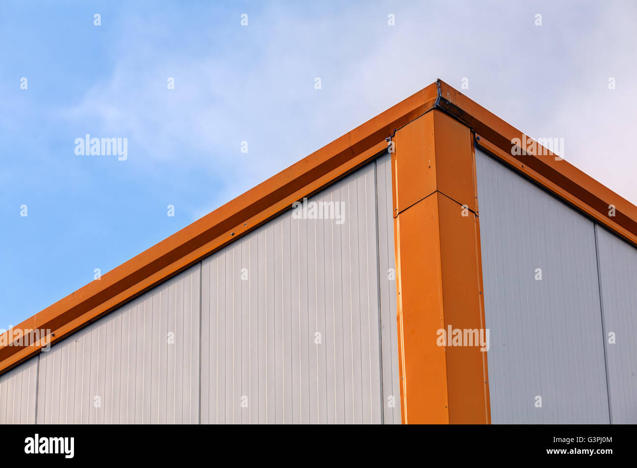 details of aluminum facade and aluminum panels on industrial building ...