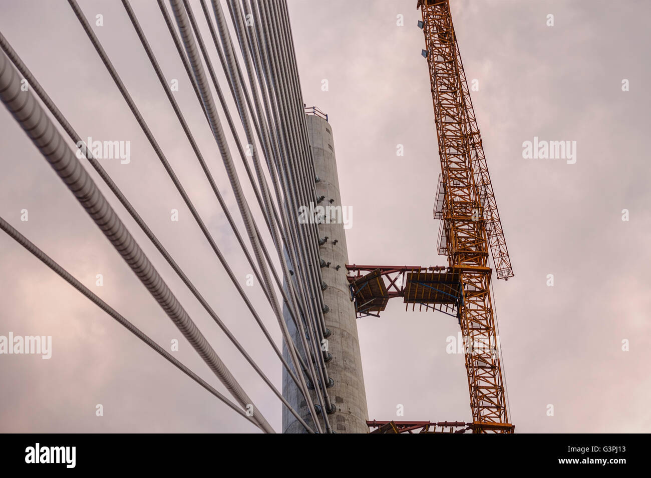Architecture of Ada Bridge on river Sava, day time Stock Photo - Alamy