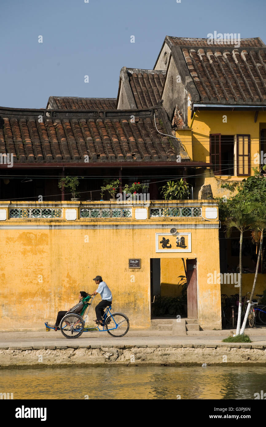 Promenade, boulevard along the Hoi An River, Vietnam, Southeast Asia ...