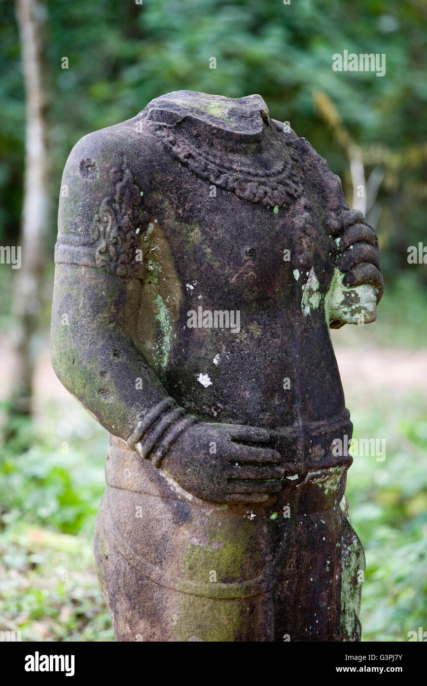 Statue without a head, temple ruins of My Son, a UNESCO World Heritage ...