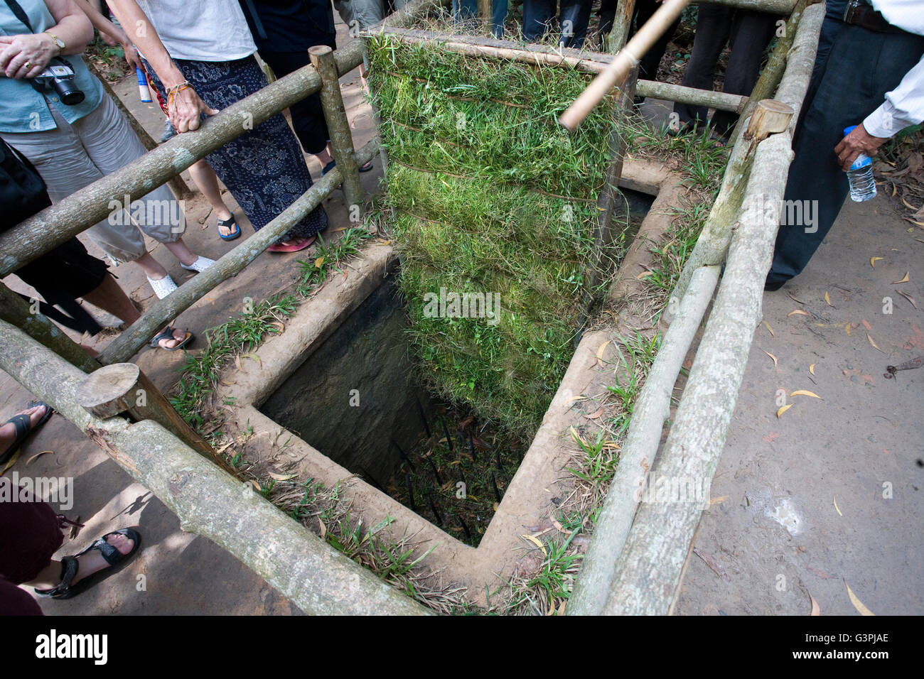 Trap in the tunnel system of Chu Chi, Viet Cong tunnel near Saigon, Ho ...