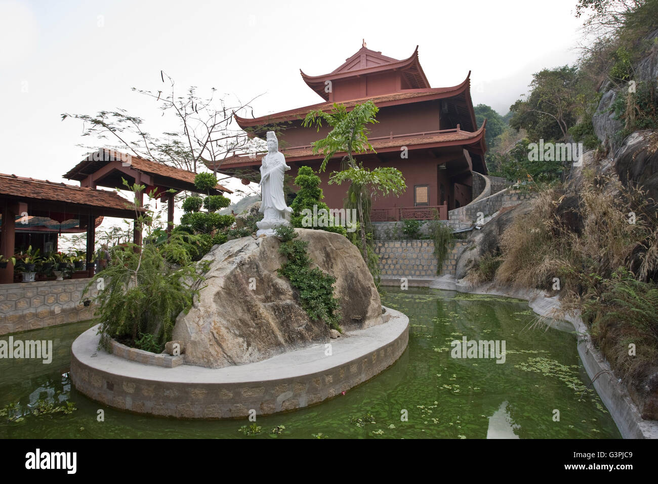 Temple at the Nui Sam mountain near Chau Doc, Mekong Delta, Vietnam ...