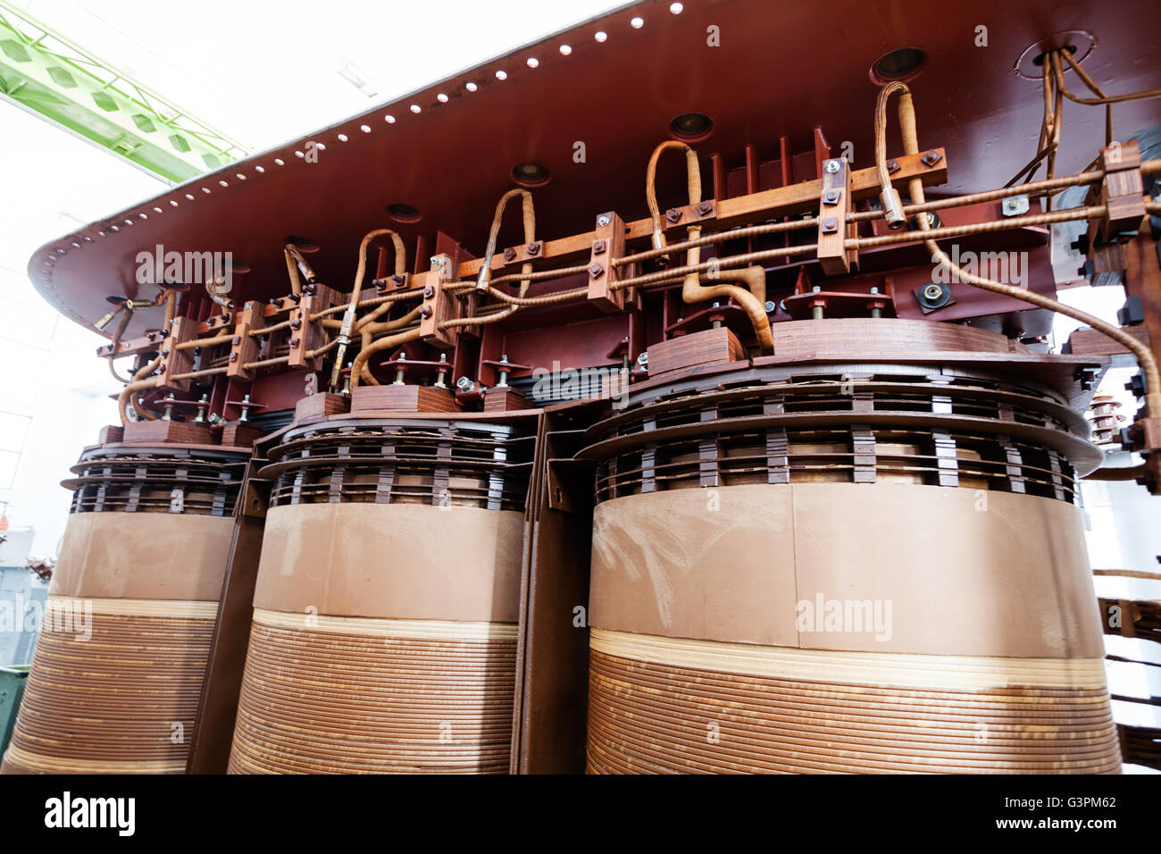 details of broken high voltage power transformer at repair shop Stock ...