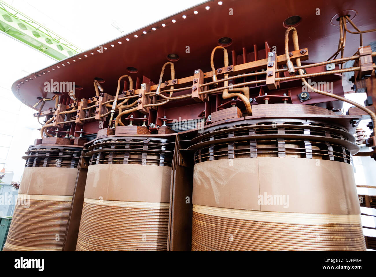 details of broken high voltage power transformer at repair shop Stock ...