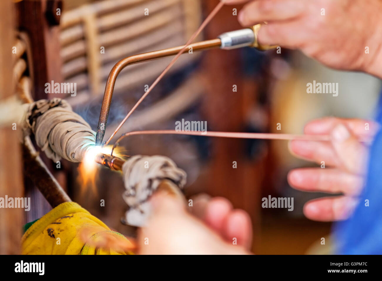 repairing old transformer and welding copper wire Stock Photo - Alamy