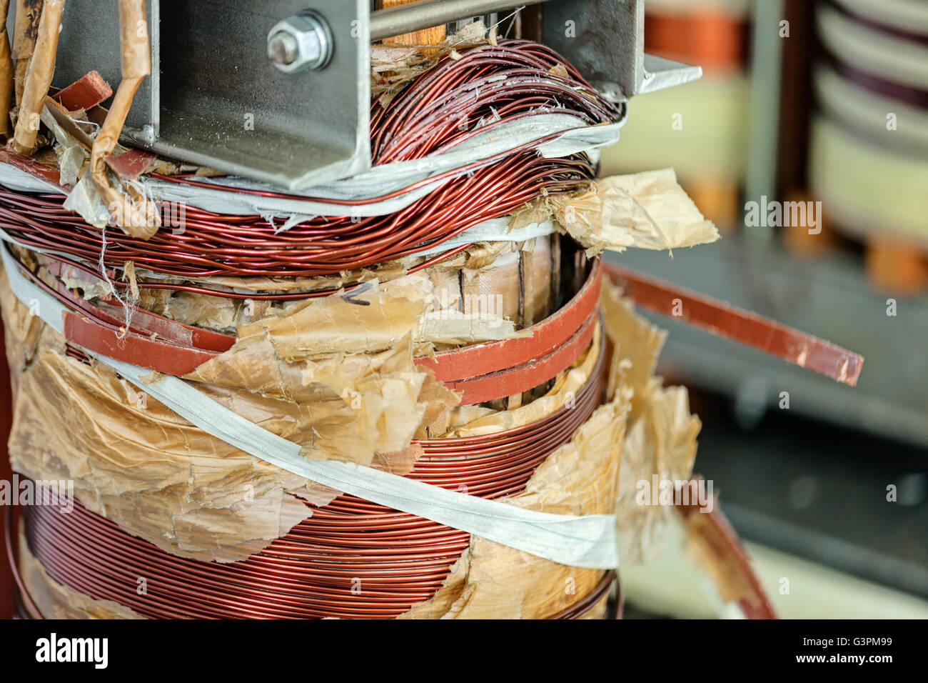 Details of broken high voltage transformer Stock Photo - Alamy