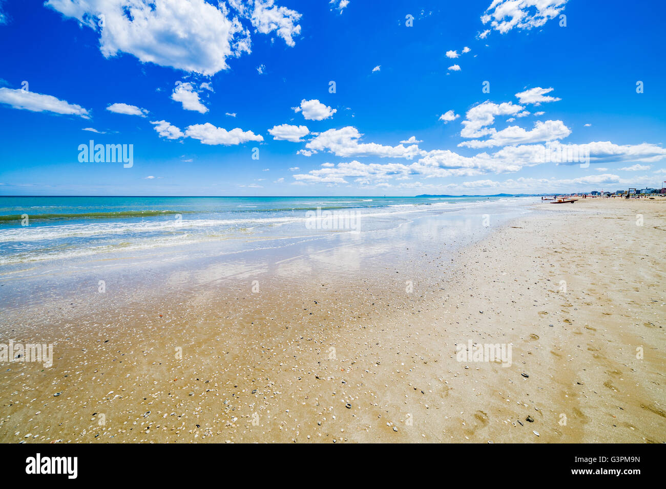 sea and sand on the beaches of the Adriatic Coast in Italy Stock Photo ...