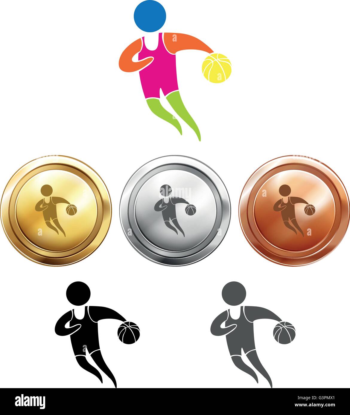 Gold basketball icon hi-res stock photography and images - Alamy