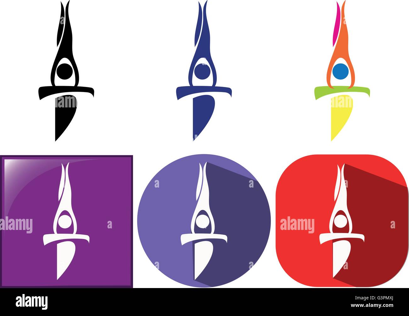 Sport icons for gymnastics on balance bar illustration Stock Vector ...