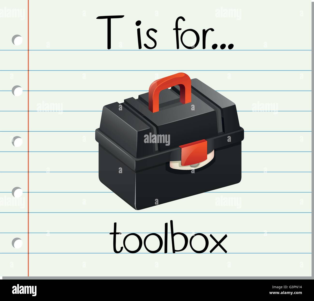 Flashcard letter T is for toolbox illustration Stock Vector Image & Art ...