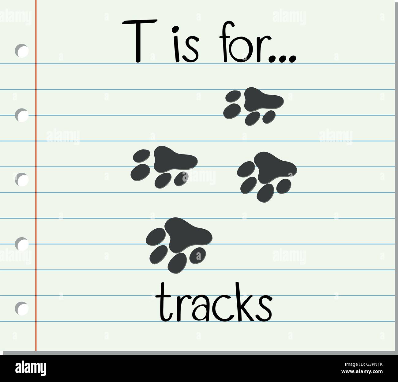 Flashcard letter T is for tracks illustration Stock Vector Image & Art ...