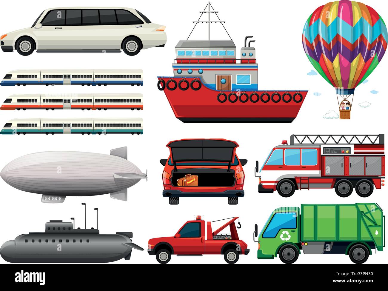 Different types of transportations illustration Stock Vector Image ...