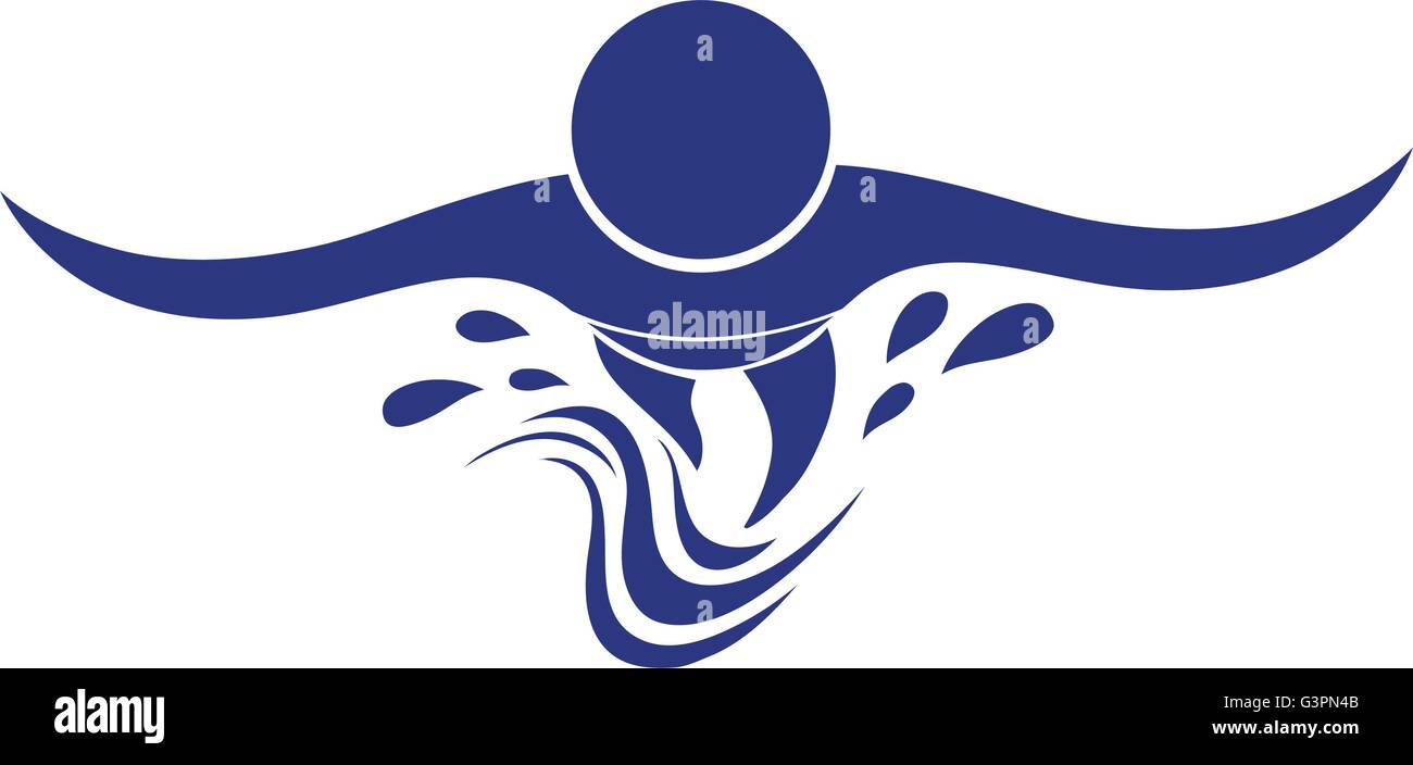 Swimming icon in blue color illustration Stock Vector Image & Art - Alamy