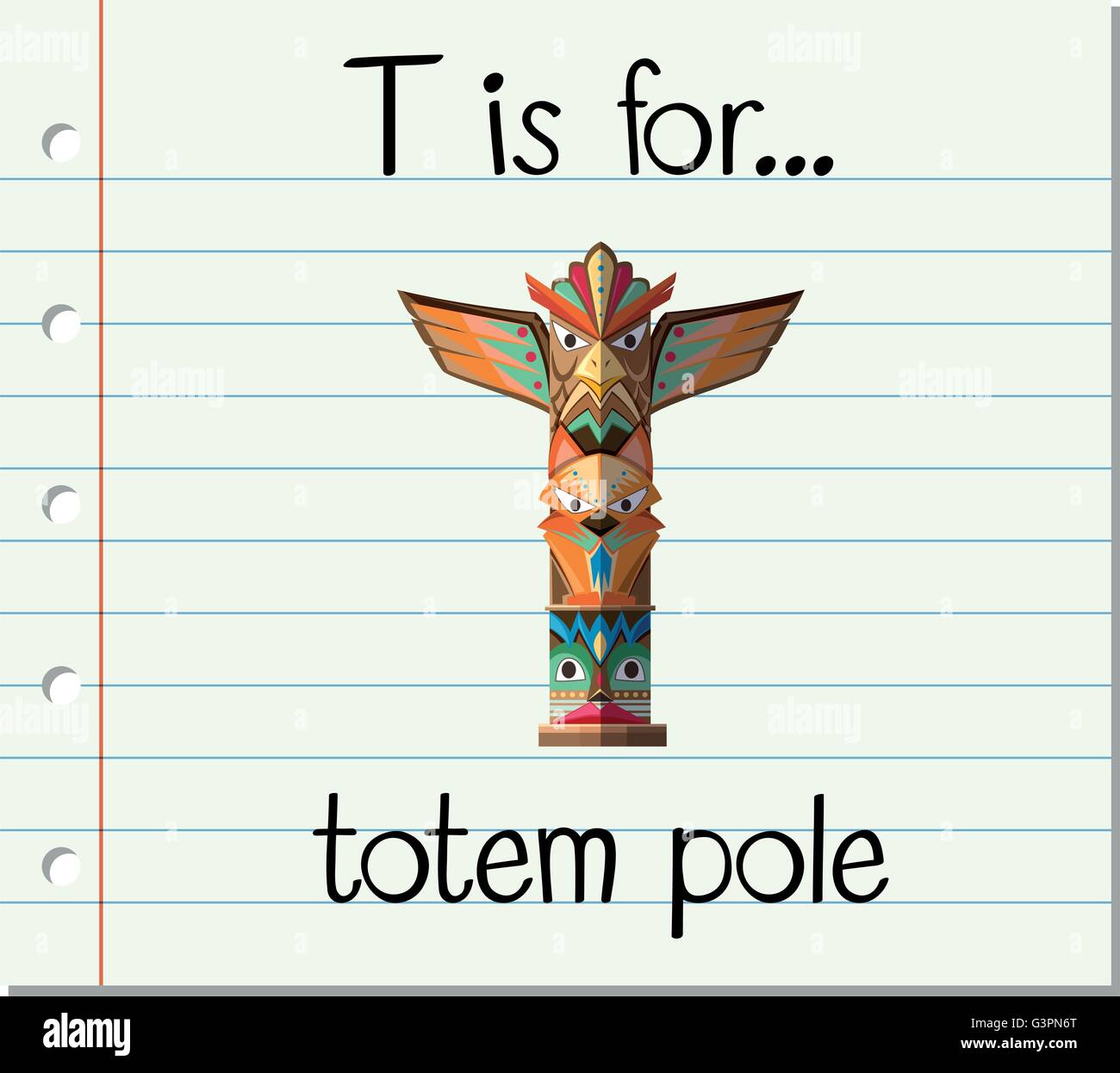 Flashcard letter T is for totem pole illustration Stock Vector Image & Art - Alamy