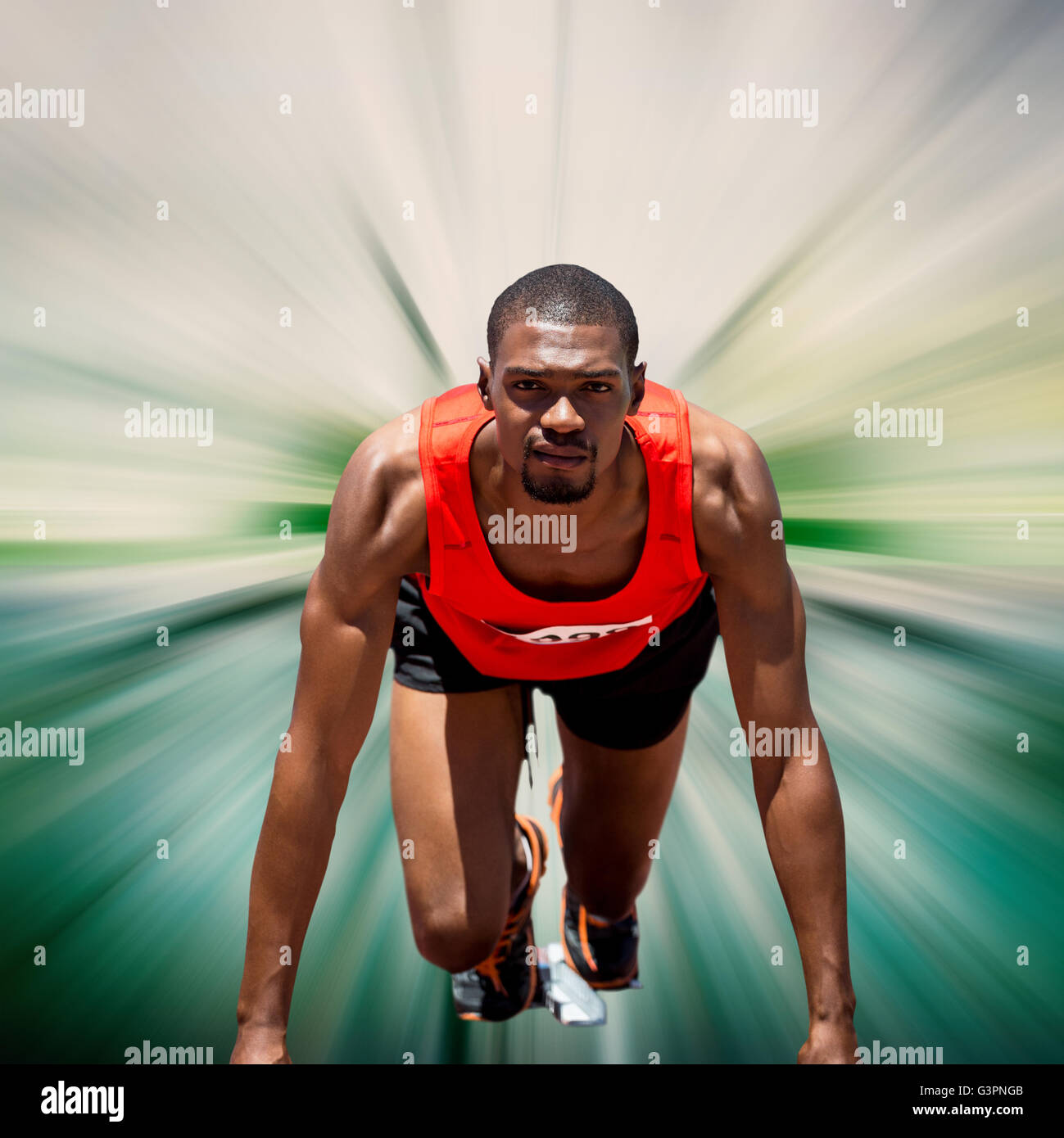 Athlete focused starting block hi-res stock photography and images - Alamy