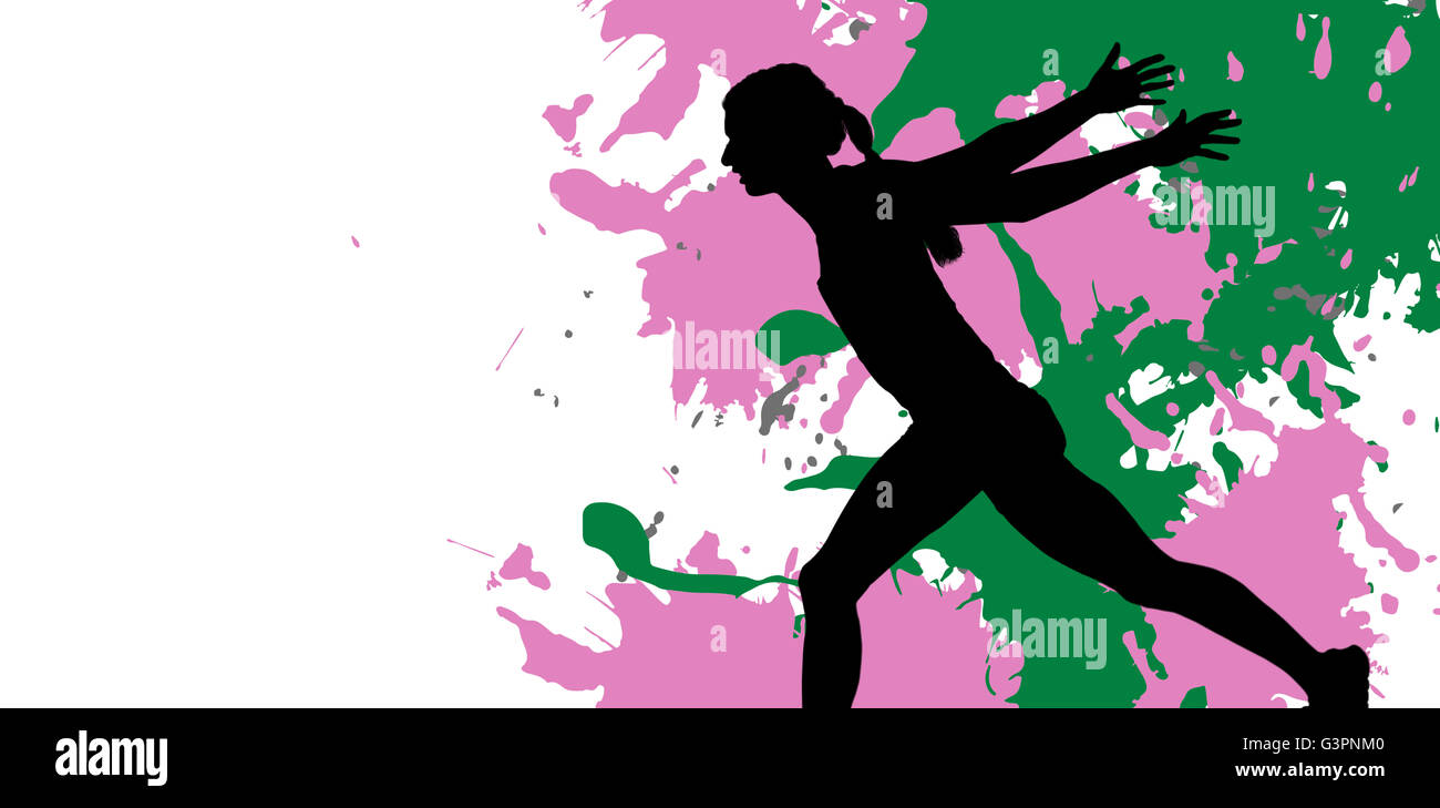 Silhouette female runner finish line hi-res stock photography and ...