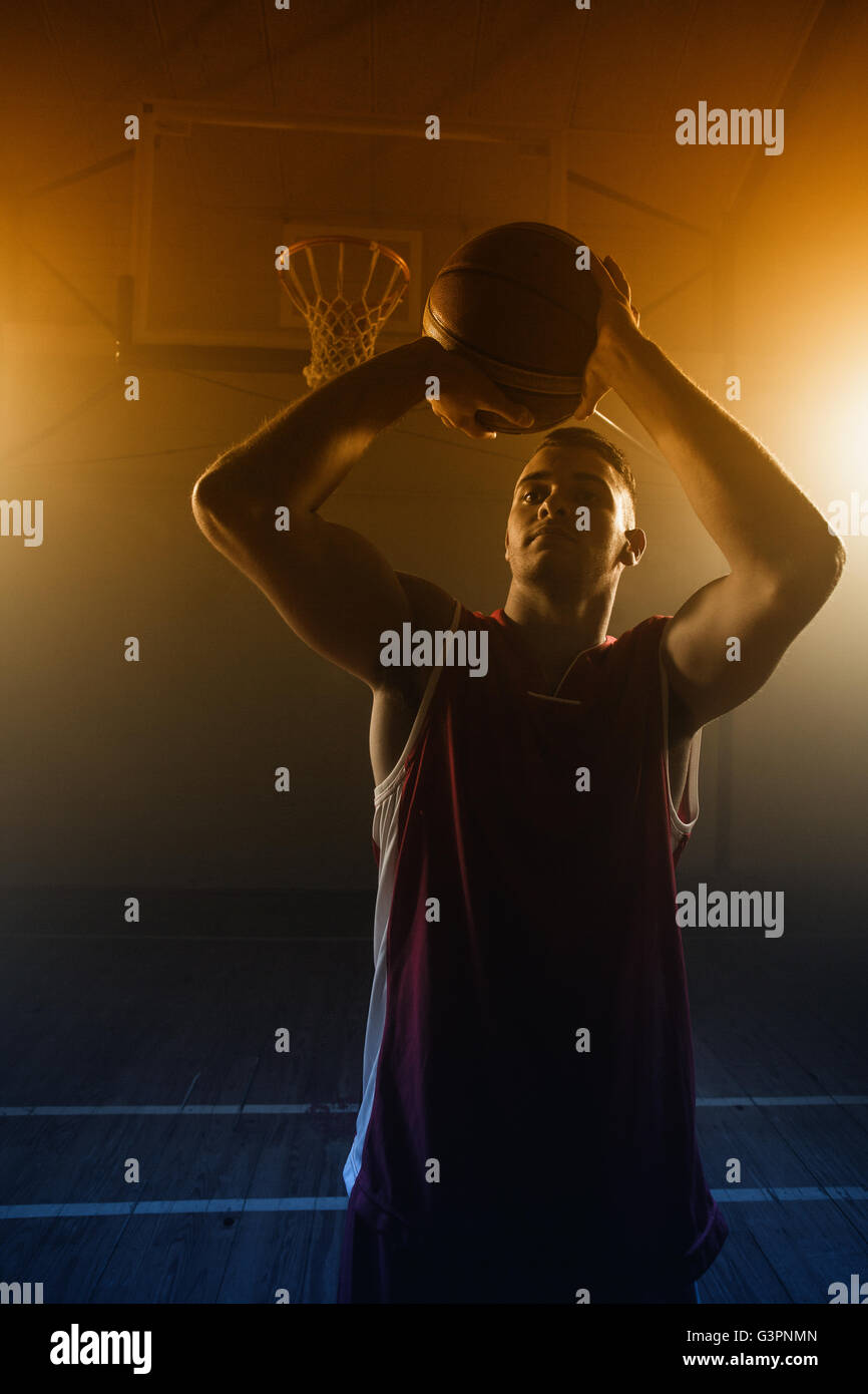 Portrait of basketball player trying to scoring Stock Photo - Alamy