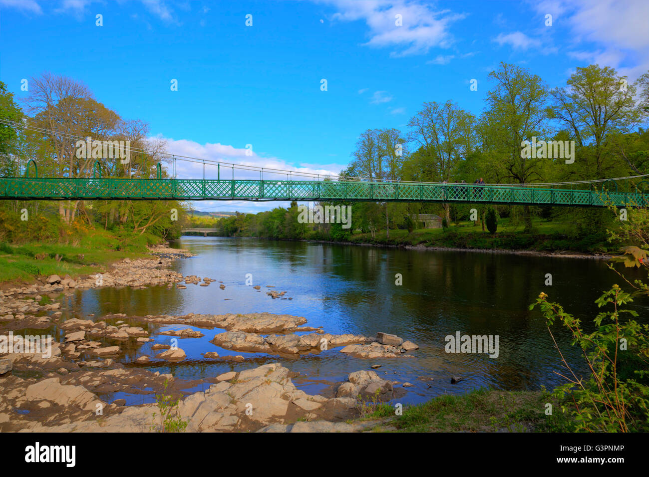 River Tummel pedestrian bridge Pitlochry Scotland UK in Perth and ...