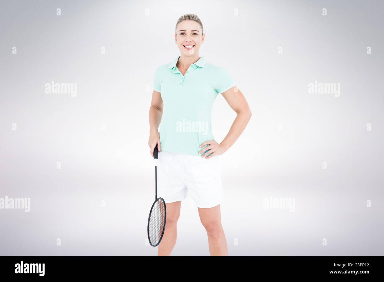 Female athlete posing badminton racket hi-res stock photography and ...