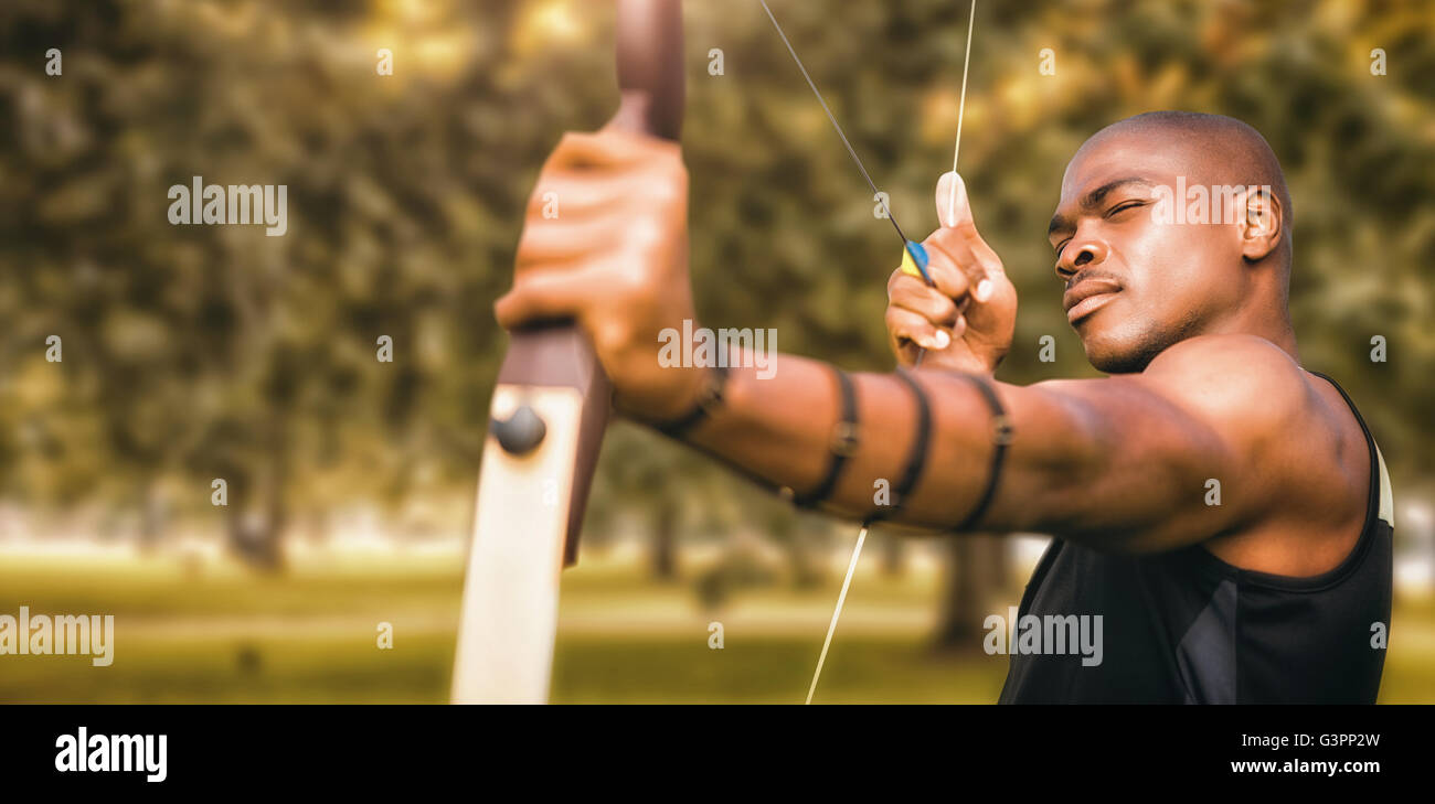 Front view sportsman practising archery hi-res stock photography and ...