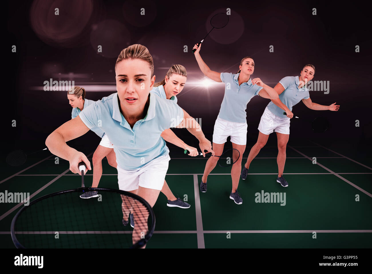Badminton woman stadium hi-res stock photography and images - Alamy