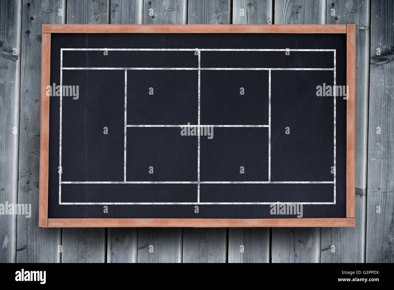 Composite image of sport field plan on a black background Stock Photo ...