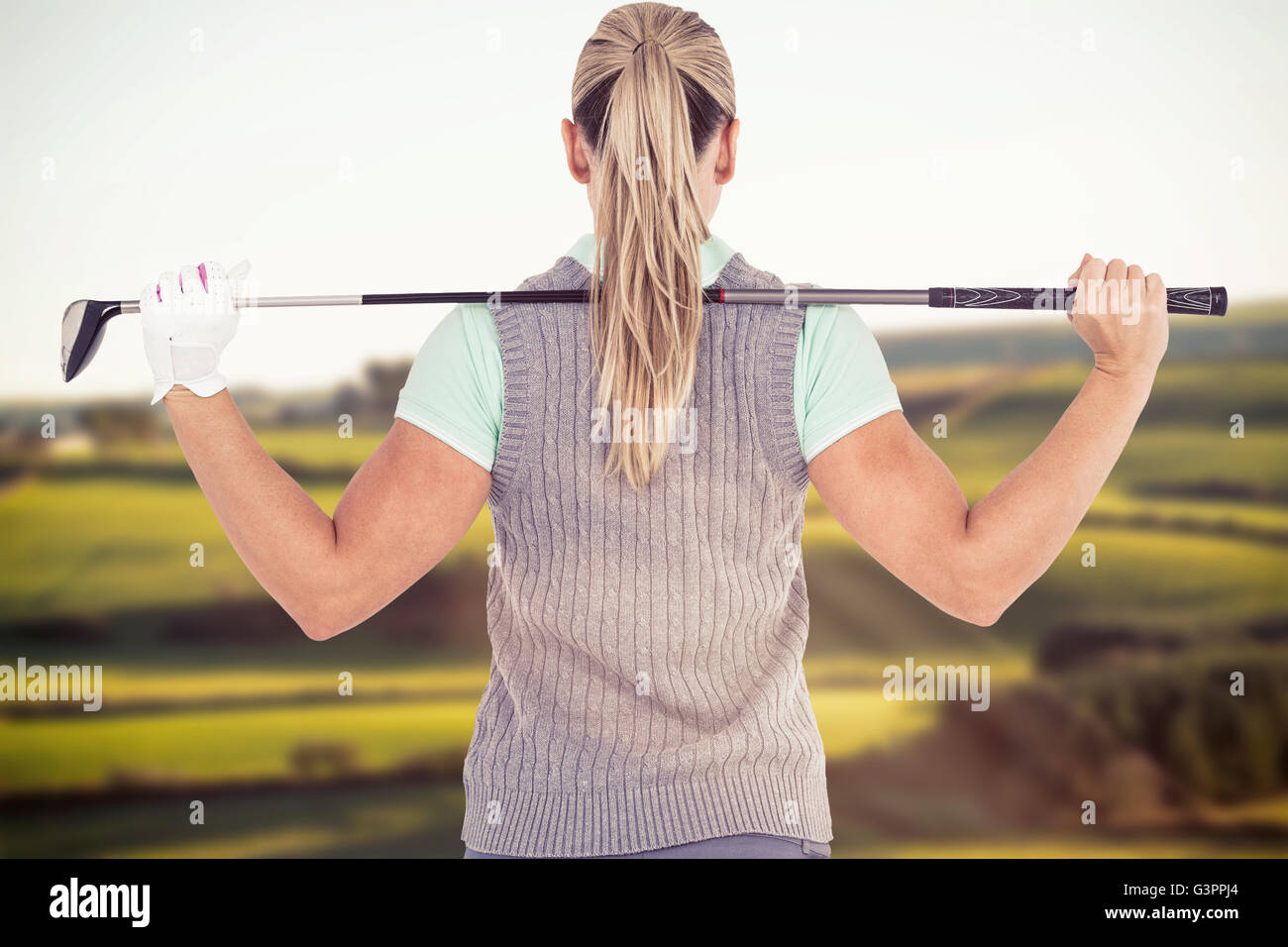 Female golfer rear view hi-res stock photography and images - Alamy